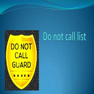 Do not call list | PPT