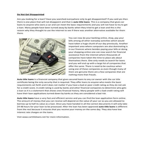 Do not get disappointed | DOC