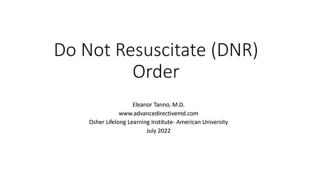 (DNR) - do Not resuscitate - introduction. | PPTX