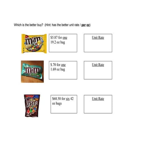 Do now unit rate | DOC