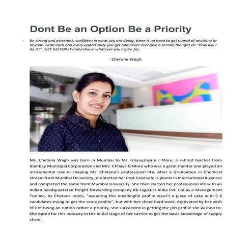 Dont be an option be a priority | PDF