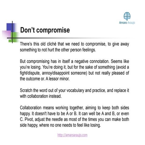 Don't compromise when negotiating | PPT