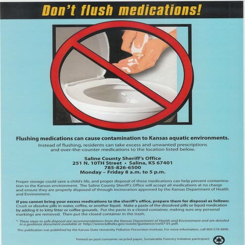 City of Salina Flyer-Don't Flush Medications | PDF