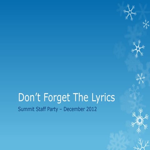 Dont forget the lyrics | PPTX