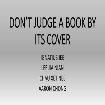 Don’t judge a book by its cover | PPTX