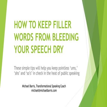 Don't Let Filler Words Bleed Your Speech Dry | PPTX