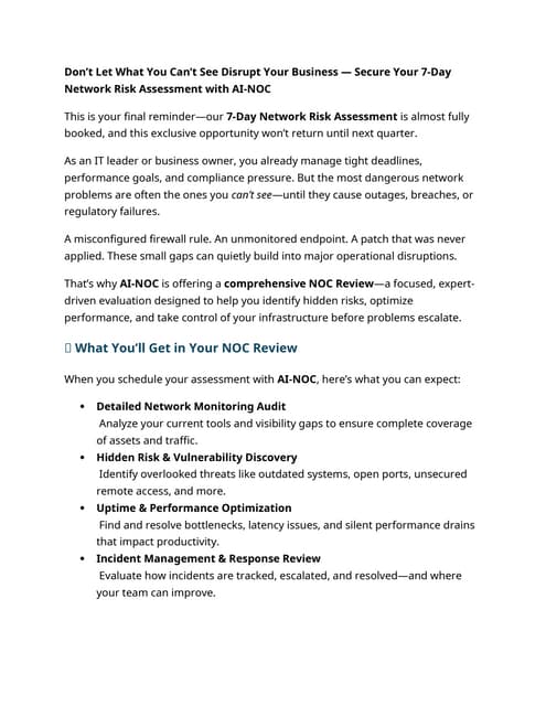 Ensuring Network Excellence with HEX64’s NOC Monitoring | PDF | Computer Networking | Computing
