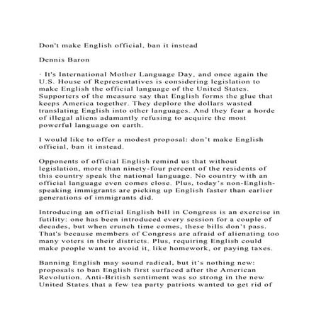 Dont make English official, ban it insteadDennis Baron· I.docx