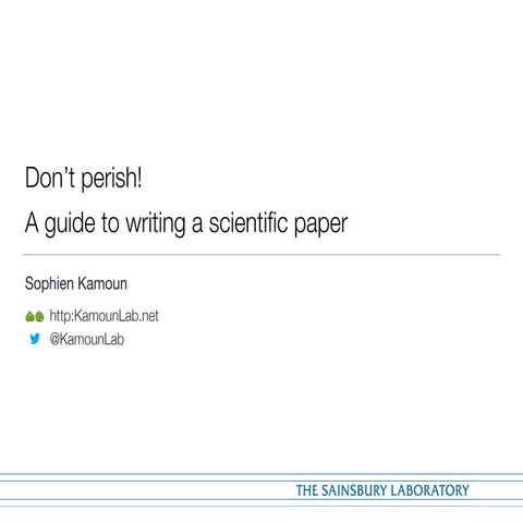 Don’t perish! A step by step guide to writing a scientific paper | PDF