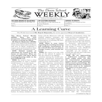 The Doon School Weekly | PDF