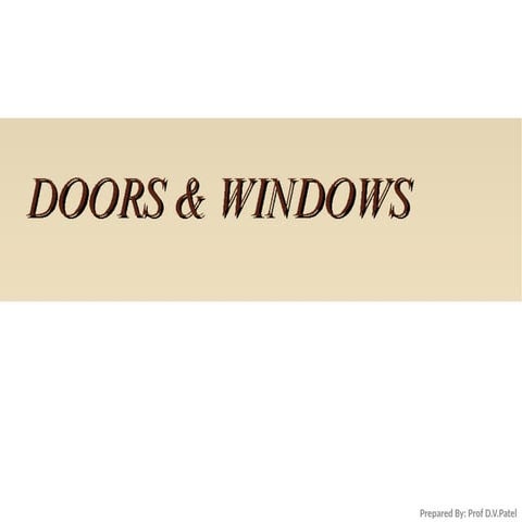 Doors and Windows in Building Construction: Design, Components, and ...