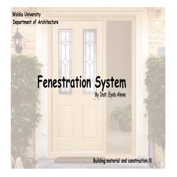 Door and window fenestration system | PDF