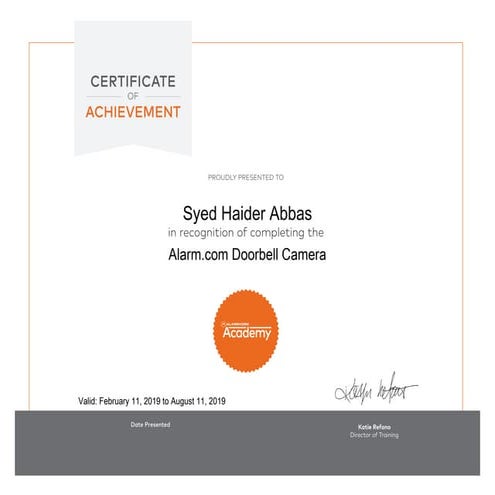 Alarm.com Doorbell Camera Certification. | PDF