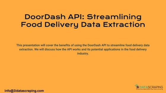 Exploring Doordash API: Exciting Data Adventures! | PDF