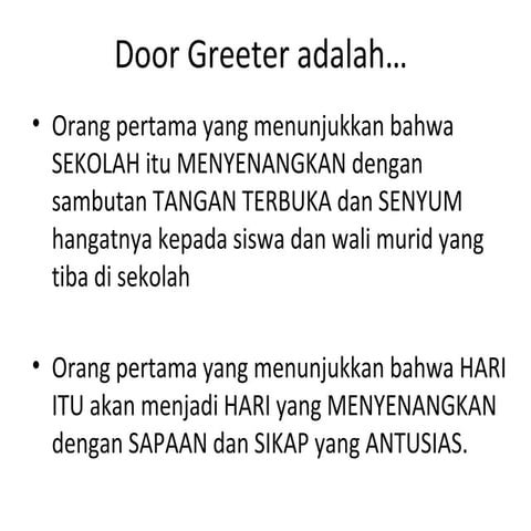 SOP Door Greeter | PPT
