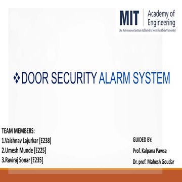door security alarm circuit - electronics projects | PPTX