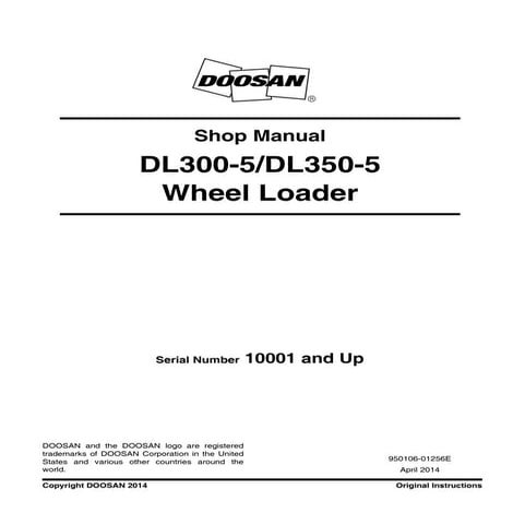 Doosan dl350 5 wheel loader service repair manual | PDF