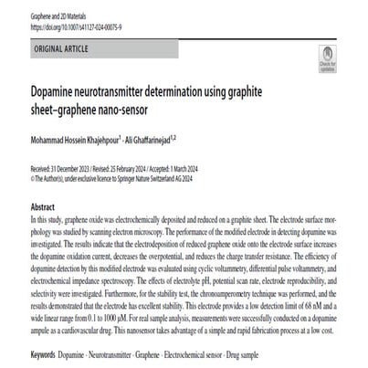 Dopamine neurotransmitter determination using graphite sheet- graphene ...