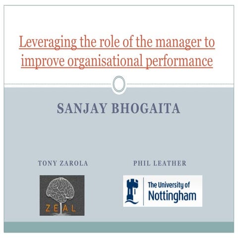 How to leverage the role of the manager to improve organisational ...