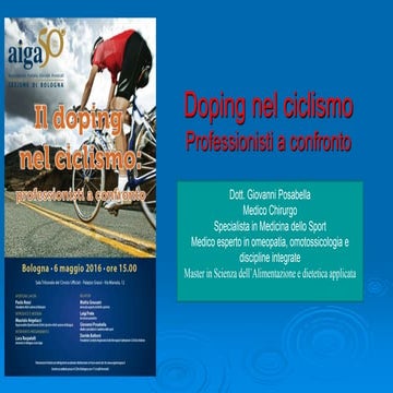 Doping Nel Ciclismo Dott Giovanni Posabella Ppt