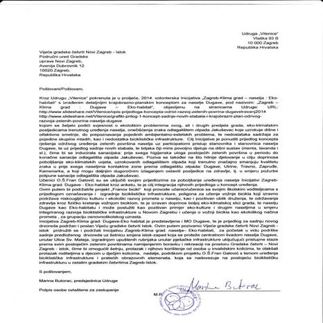 Dopis vgč novi zagreb-istok | PDF
