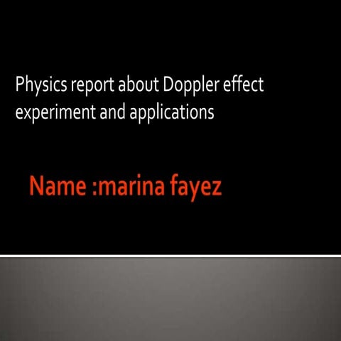 Doppler effect | PPTX