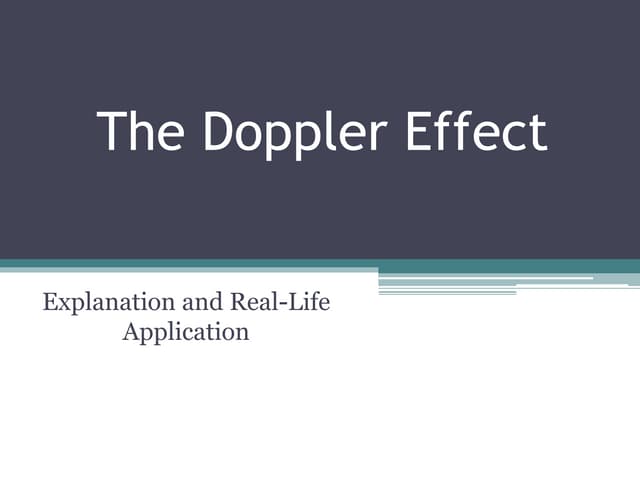 Doppler Effect with math | ODP