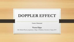 Principles of Doppler ultrasound | PPT