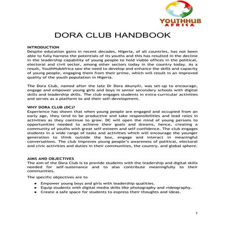 Dora club handbook | PDF