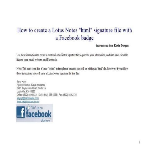 Kevin Dorgan lotus notes signature instructions | PPT | Web Design and ...