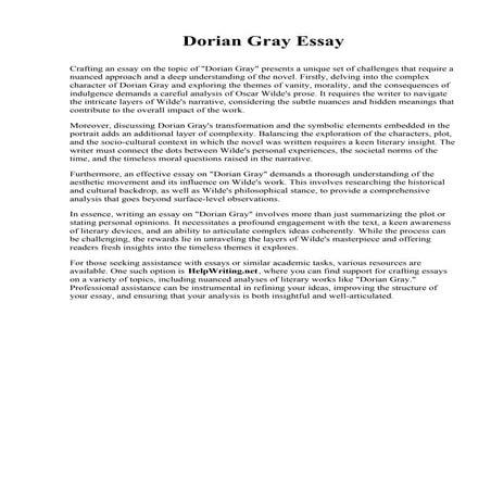 Dorian Gray Essay.pdf | Free Download