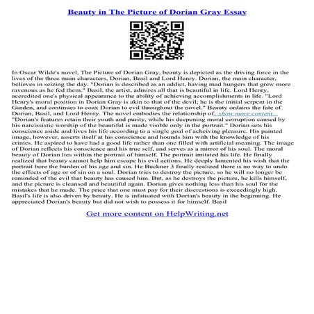 Dorian Gray Essays | PDF