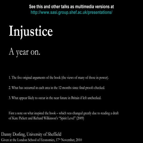 Injustice, a year on | PPT