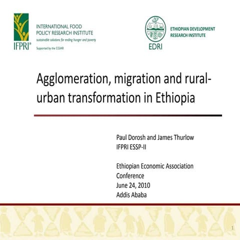 Agglomeration, Migration and Rural-Urban Transformation in Ethiopia ...