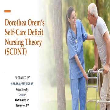 Dorothea Orem’s Self-Care Deficit Nursing Theory (SCDNT.pptx