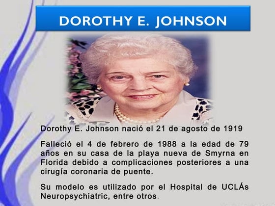 DOROTHY E. JOHNSON MODELO DEL SISTEMA CONDUCTUAL | PPT