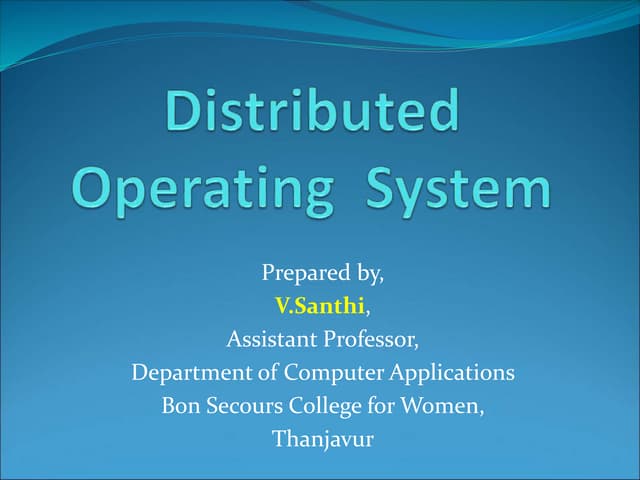 Distributed Operating System Ppt