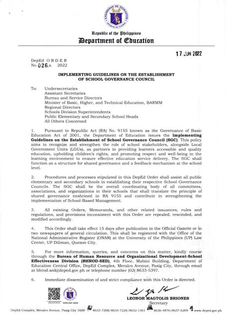 School-Governance-Council.pptx | Professional School | Postgraduate Education