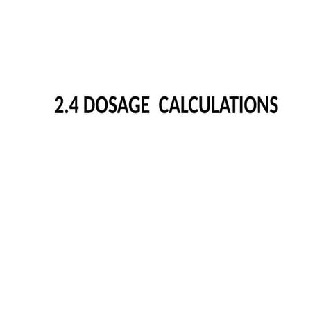 Pediatric drug doses calculations | PPTX