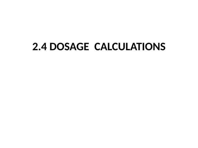 Pediatric drug doses calculations | PPTX | Parenting Babies and ...