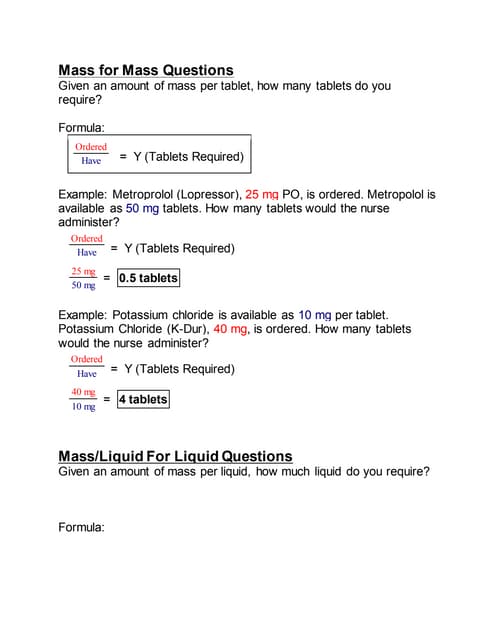 Drug Dosage Calculations | PPT