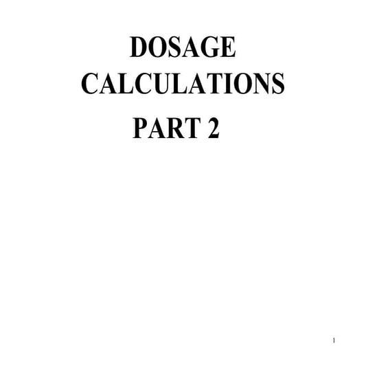 Drug Dosage Calculations | PPTX