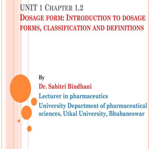 DOSAGE forms of many pharmaceutical preparations | PDF