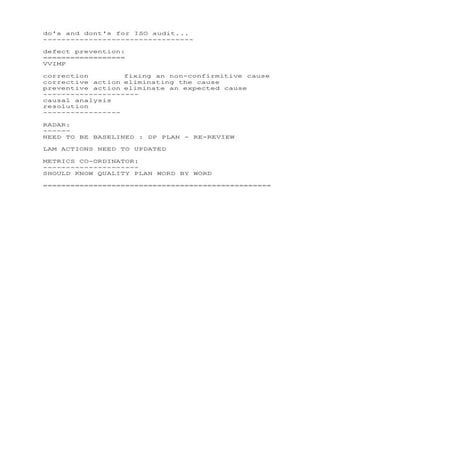 Dos and donts for iso | TXT