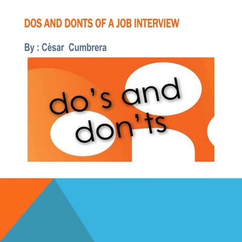 Dos and donts of a job interview | PPTX