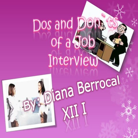 Dos and don`ts of a job interview | PPTX