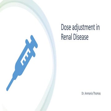 Dose adjustment in Renal Disease.pdf | Blood Disorders | Diseases and ...