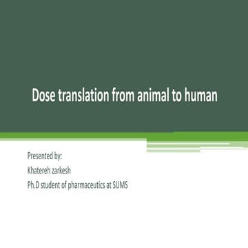 Dose conversion from animal to human | PPTX