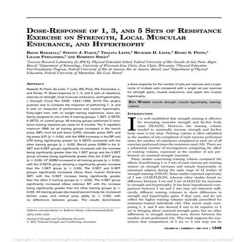 Effects of Different Set Structures on RPE, Velocity, and Power ...