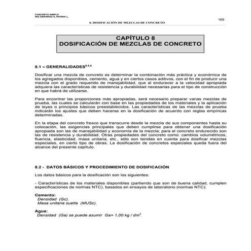 Tablas ACI - RNC para diseño de concreto | PDF